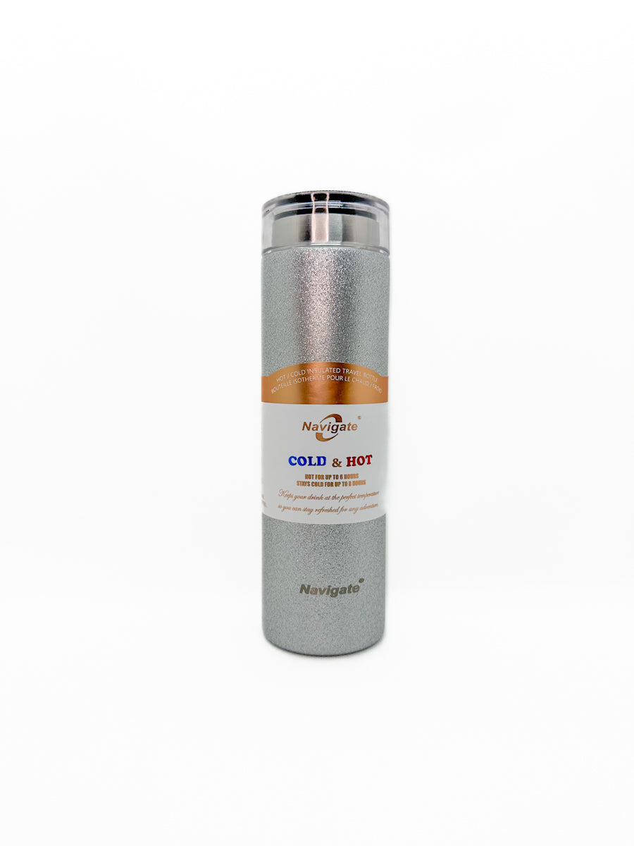Insulated Silver Glitter Water Bottle – DONUM EST